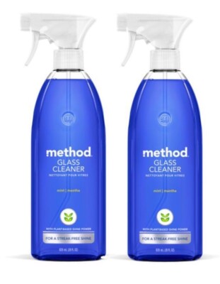 2 ~ Method Glass Cleaner Mint Scent Trigger Spray Bottle Streak-Free ...