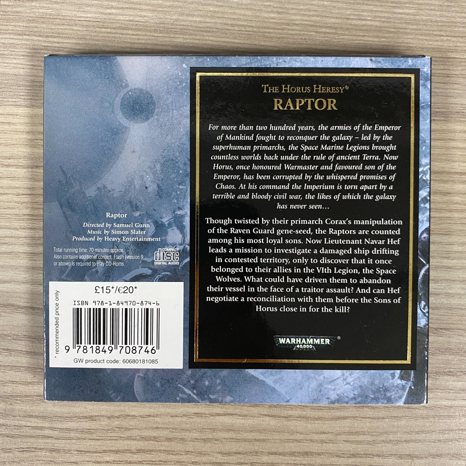Raptor L'Hérésie D'Horus Audio Drame CD Black Library Warhammer 40K ...