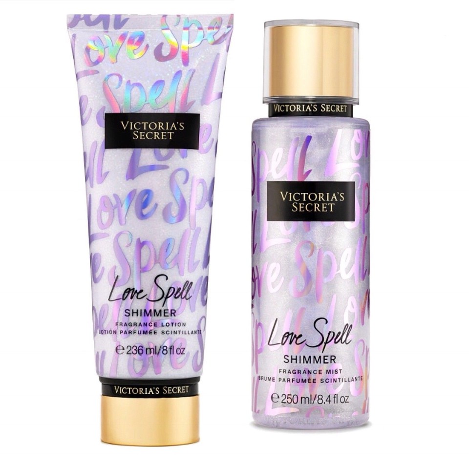 NEW! Victoria's Secret Love Spell Fragrance Body Shimmer Mist Spray 8 ...