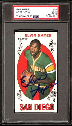 1969-70 Topps #75 Signed Autographed Elvin Hayes Rookie PSA 5 Auto 9 ...