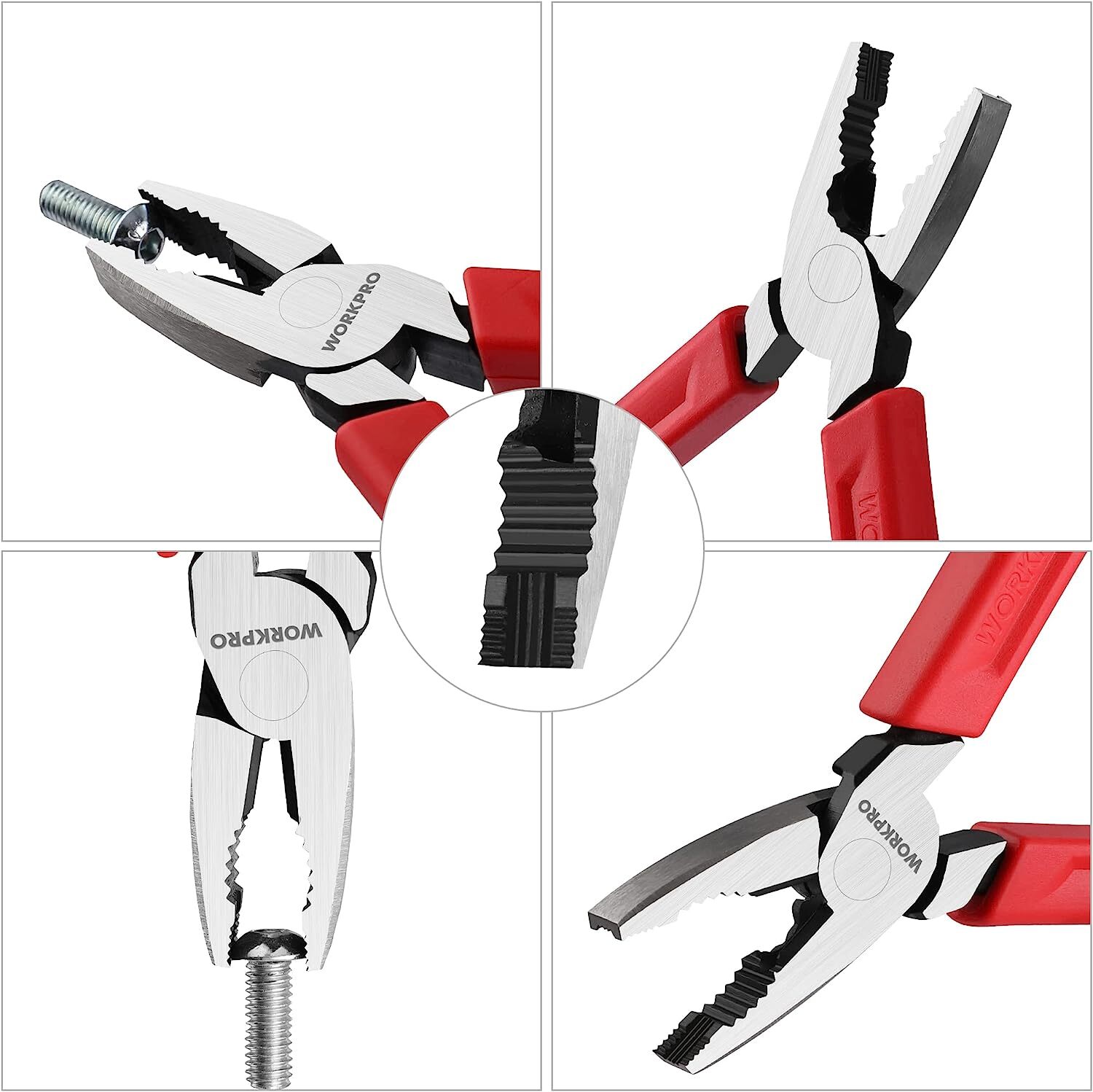 WORKPRO Premium 6.5''Screw Extractor Pliers (Combination Pliers) w/Non ...