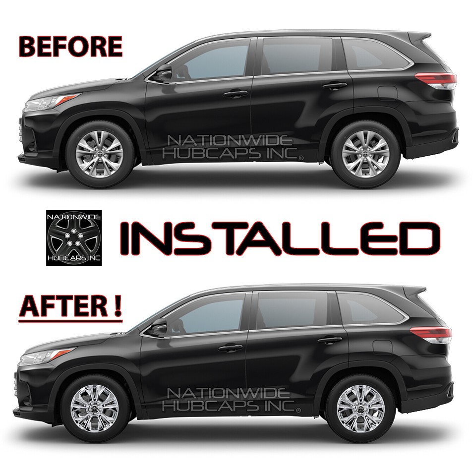 2014-2019 Toyota Highlander 18" Chrome Wheel Skins Full Rim Covers Hub ...