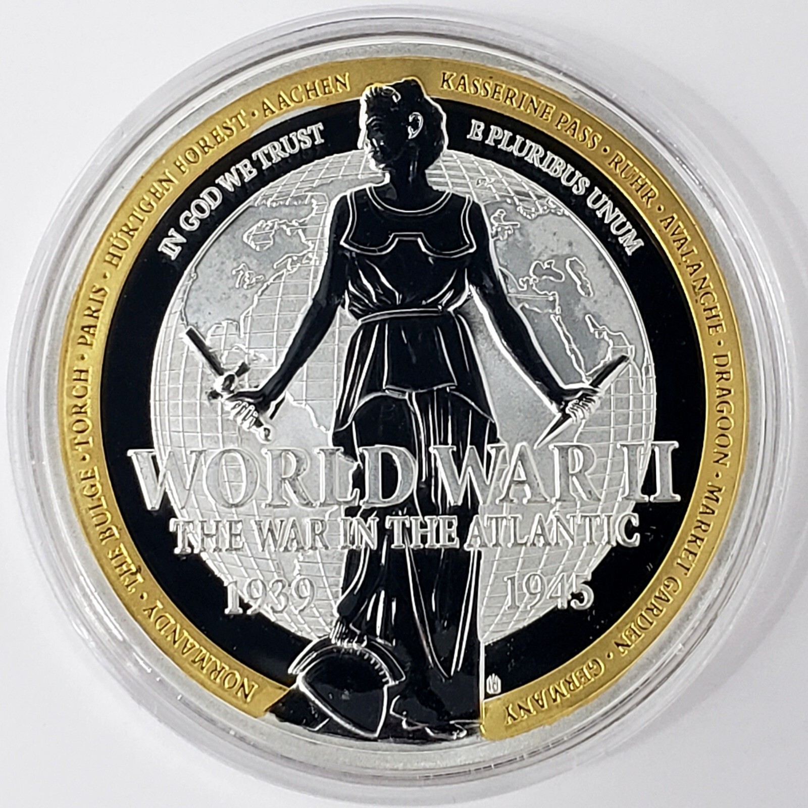 2017 D-Day Invasion of Normandy World War II Commem Proof 2" Coin w/COA ...