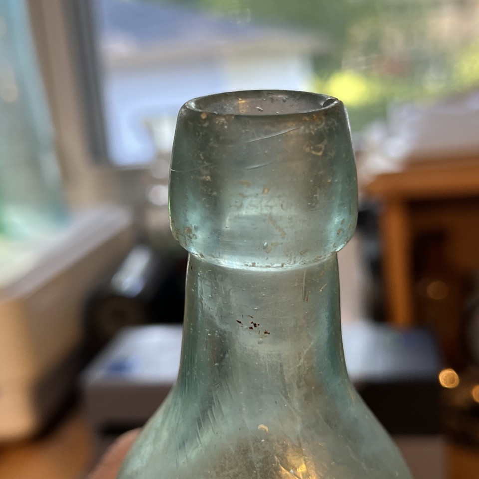 Antique Jas Ray Savannah Georgia GA Blob Aqua Soda Bottle Hand Blown ...