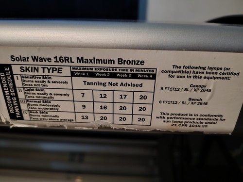 Solar Wave 16RL Maximum Bronze Tanning Bed | eBay