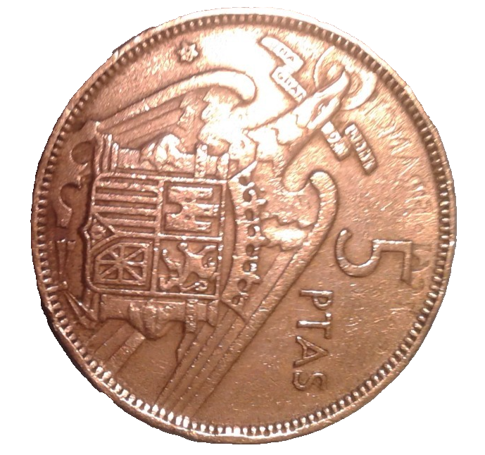 Spain Error 5 Ptas coin 1957. | eBay