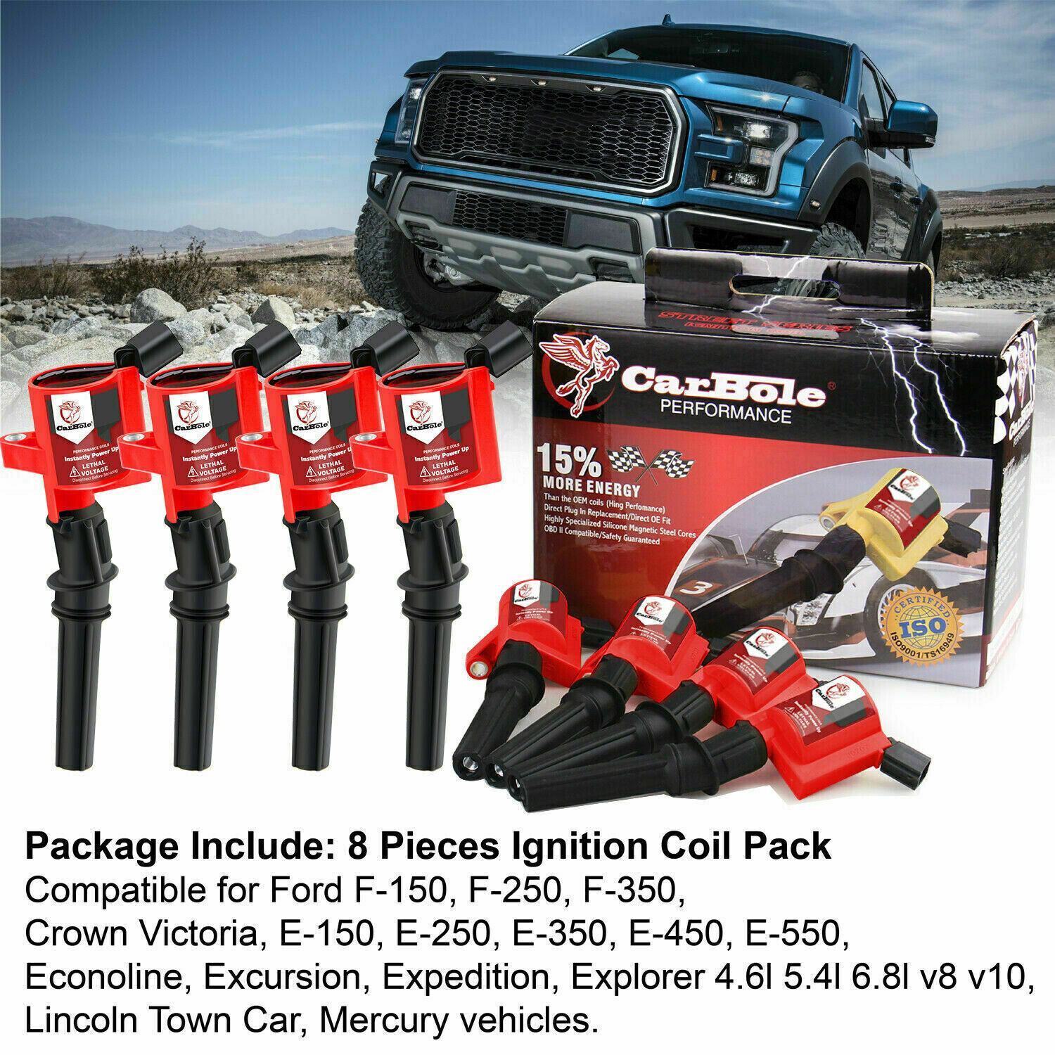 Set of 8 DG508 Ignition Coils for Ford F150 1997~2003 5.4L / 2000~2009 ...