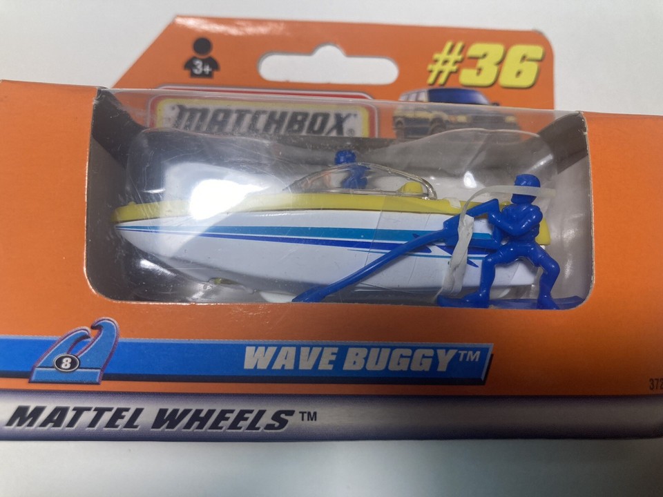 1998 Matchbox #36 Wave Buggy Speed Boat with Water Skier New in Box ...
