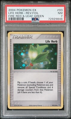 PSA 7 NM Life Herb 93/112 EX Fire Red & Leaf Green Reverse Holo Pokémon ...