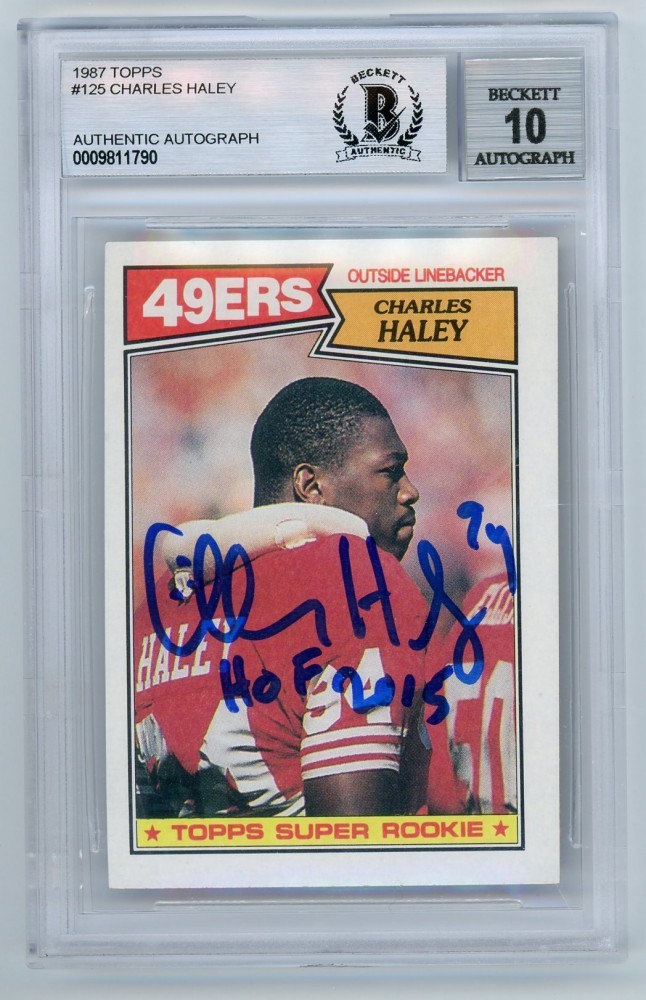 Charles Haley 1987 Topps HOF Autographed Auto Rookie Card - BAS 10 | eBay
