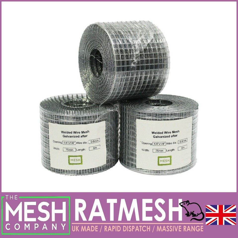 The Mesh Company Galvanised Rat Mesh Roll | Rodent Proofing Welded ...