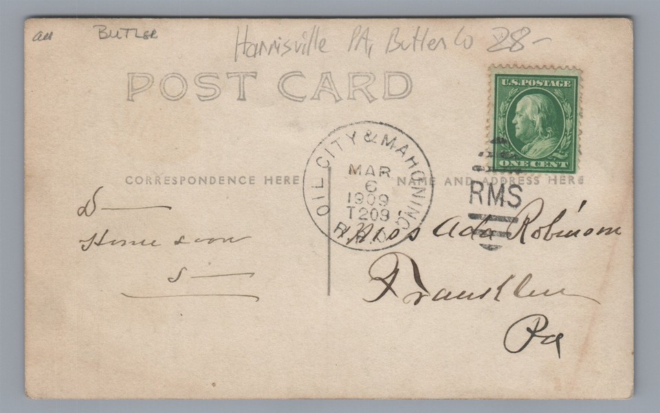 RPPC Main Street Looking North HARRISVILLE PA Butler County Real Photo ...