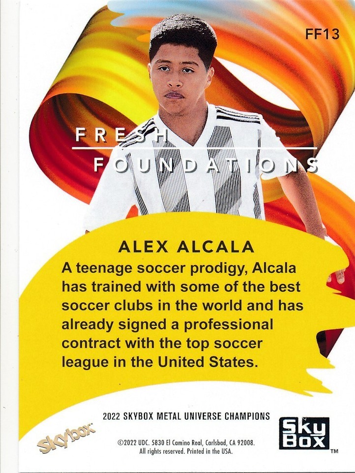 ALEX ALCALA FF13 2022 Skybox Metal Champions FRESH FOUNDATIONS RC ...