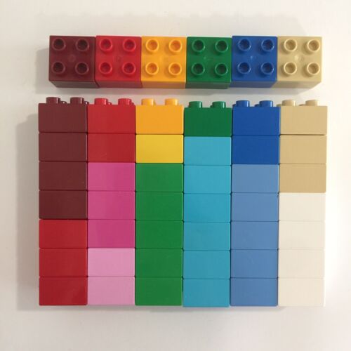 Lot of 60 Lego Duplo 2x2 Rainbow Colored Blocks | eBay