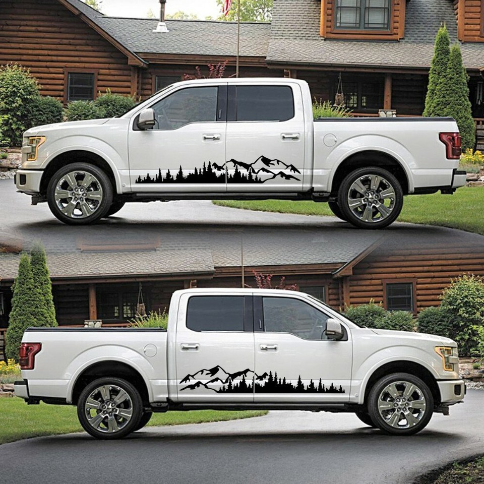 190x32cm Tree Mountain Forest Graphics Sticker for Car Side Body Door ...