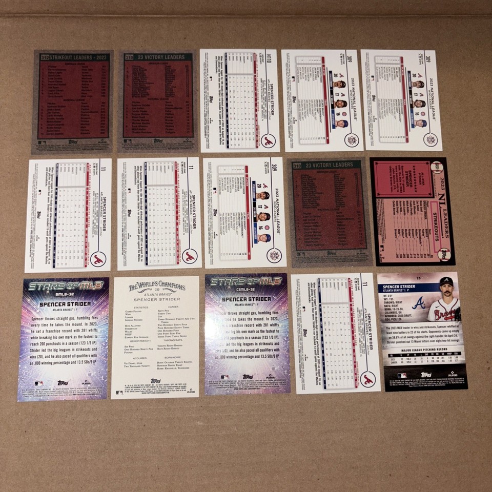 Spencer Strider 15 Card Lot - Braves | eBay