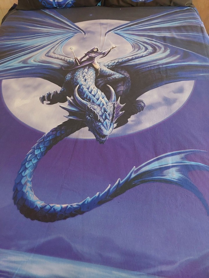 ANNE STOKES MOONSTONE DRAGON QUEEN QUILT COVER SET /2020 / RARE / GOOD ...