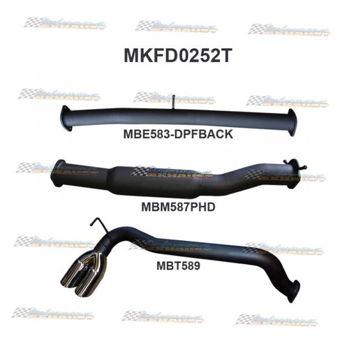 MANTA 3" Exhaust with Resonator & Side Exit for Ford Ranger PX 3.2L ...