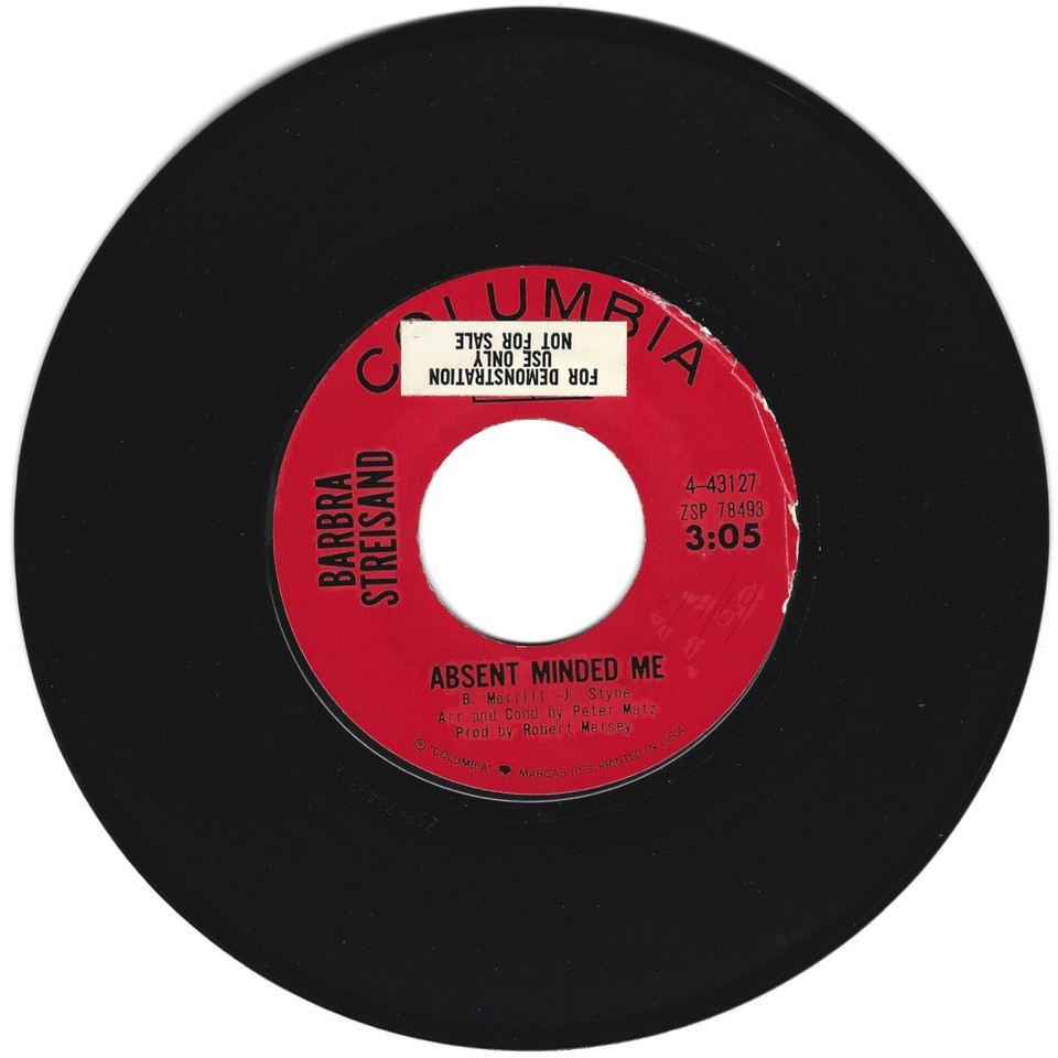 Barbra Streisand – Absent Minded Me / Funny Girl - Plays EX sound ...