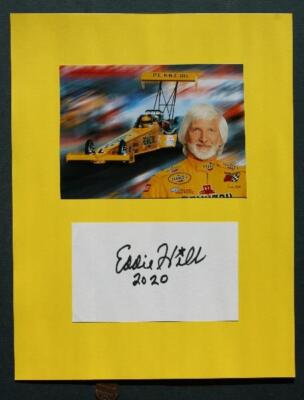 NHRA Drag Racer Driver / Legend Eddie Hill autographed card & photo set ...