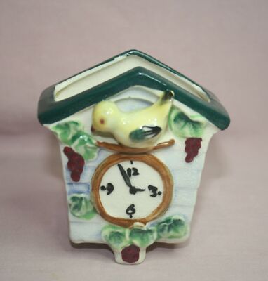 VINTAGE FLORART MAJOLICA DOG HOUSE VASE HAND PAINTED JAPAN SMALL | eBay