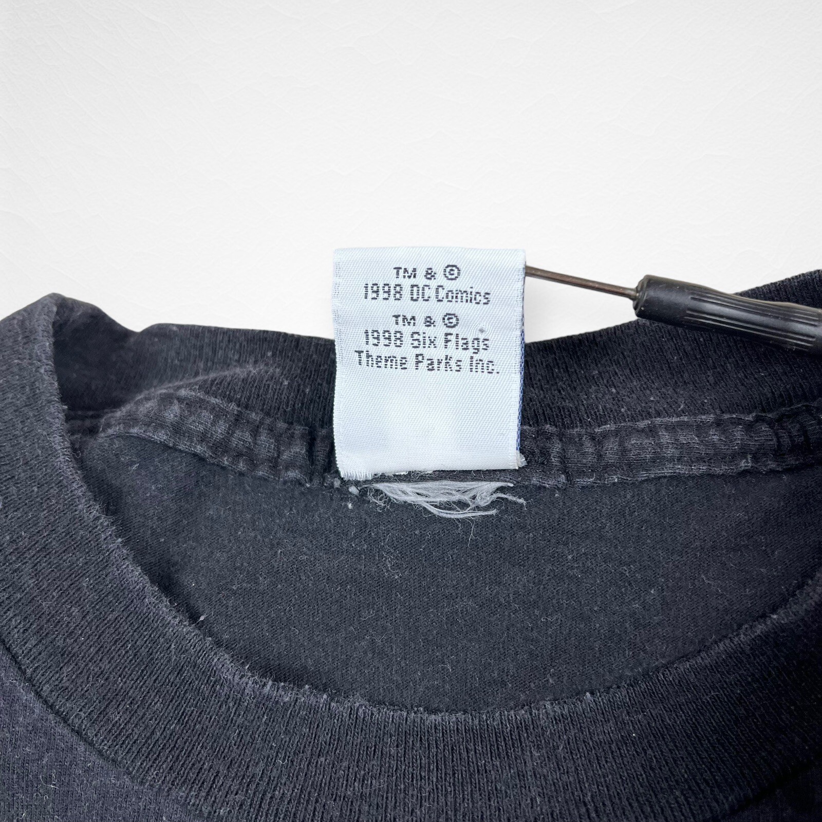 Vintage 1998 Riddler’s Revenge Black T Shirt Size L B… - Gem