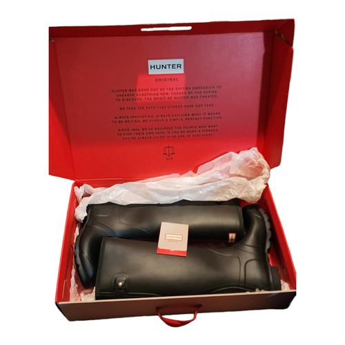 Hunter Original Matt Black Tall Rain Boots for Women Size US 8 Comes ...