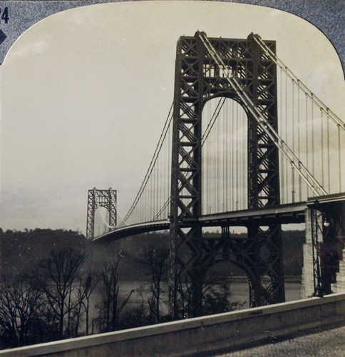 Keystone Stereoview George Washington Bridge, NY to NJ 600/1200 Card ...