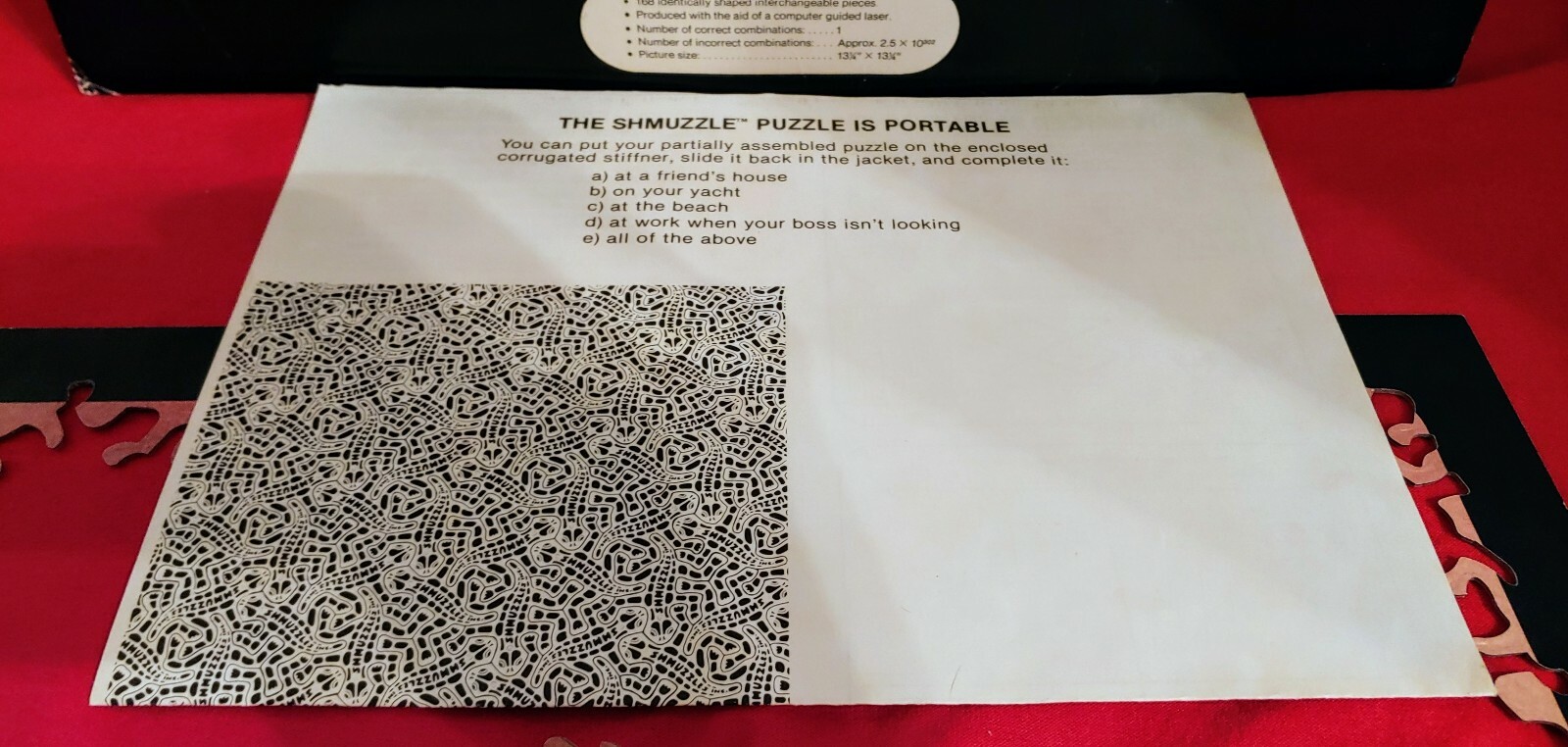 1979 SHMUZZLE PUZZLE - "THE KISS" 168 Pieces Complete Vintage Retro ...