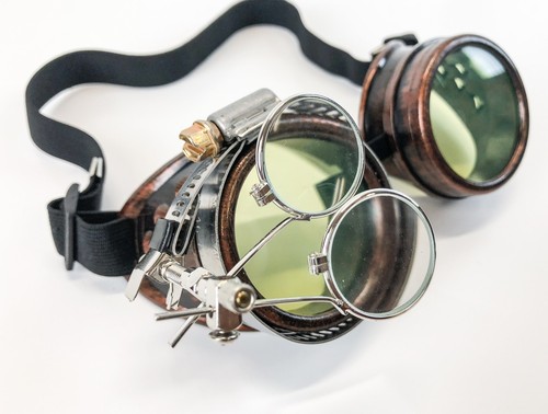 Copper Steampunk Goggles Crazy Burning man Cosplay Costume Mad ...