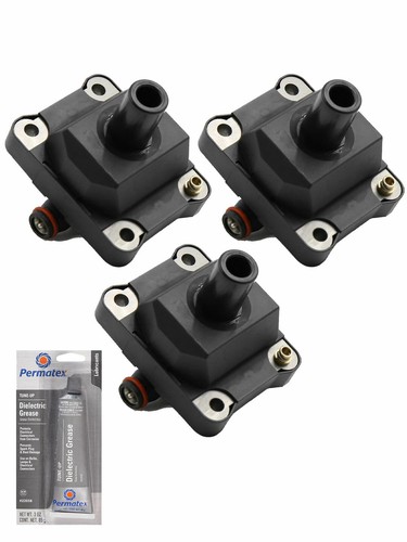 Set of 3 Ignition Coil + Tune Up Grease For Mercedes C Class E S SL ...