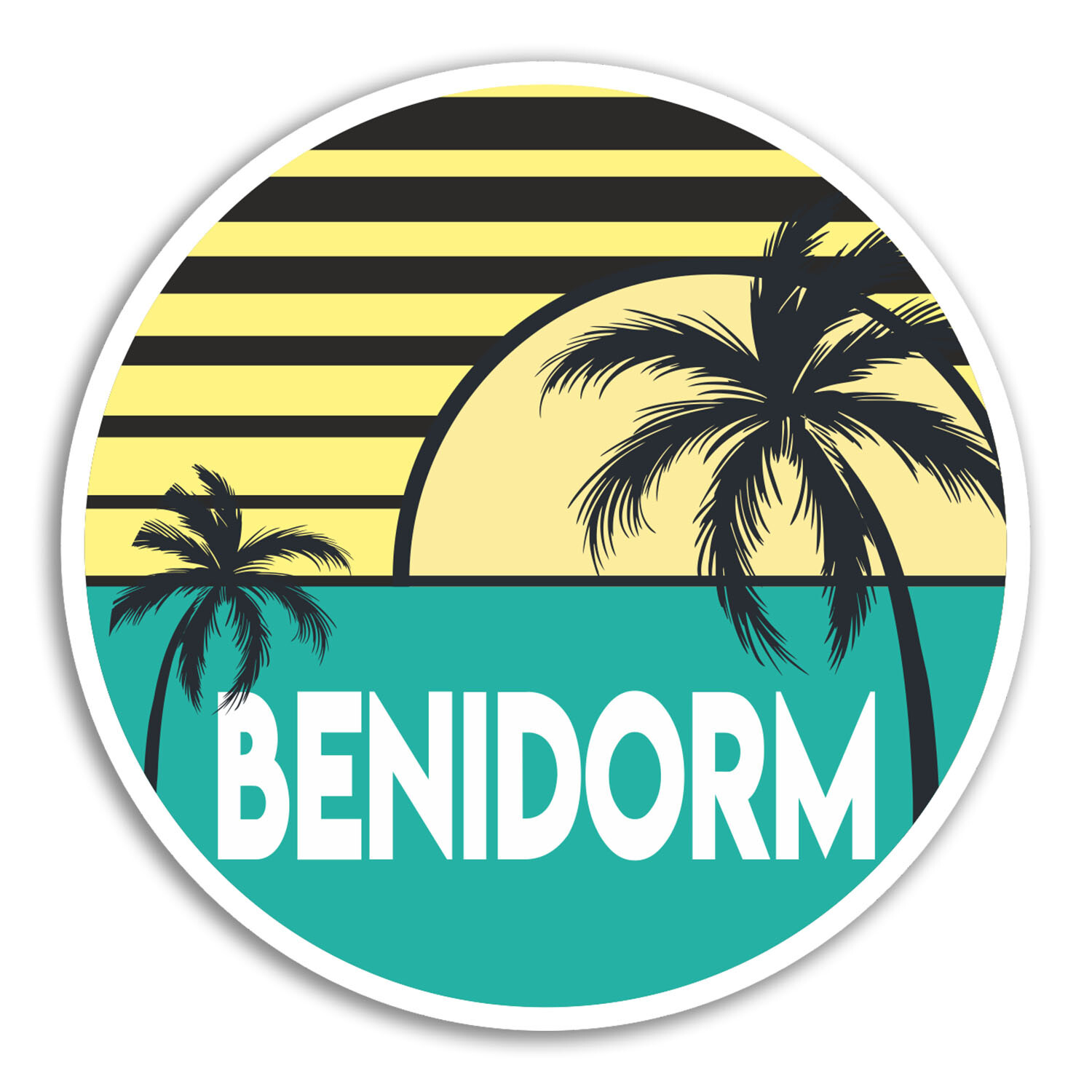 2 x 10cm Benidorm Vinyl Stickers - Spain Holiday Sticker Laptop Luggage ...