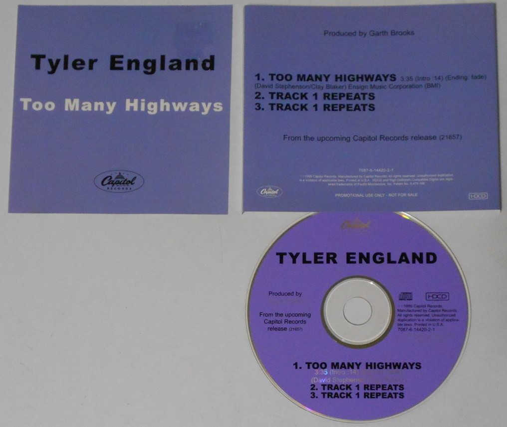 Tyler England Too Many Highways - U.S. promo cd | eBay