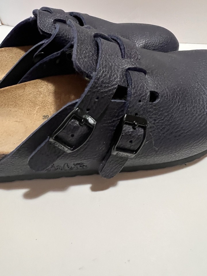 Birkis Birkenstock Clogs Women Us 8 39 EU Camden 2 Buckle Pebbled Navy ...