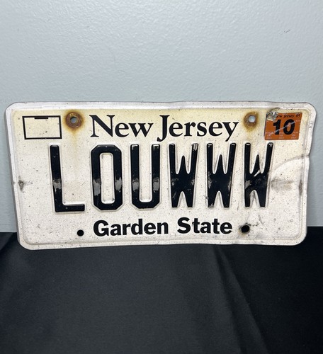 New Jersey Garden State Yellow License Plate #LOUWWW NJ Local Home ...