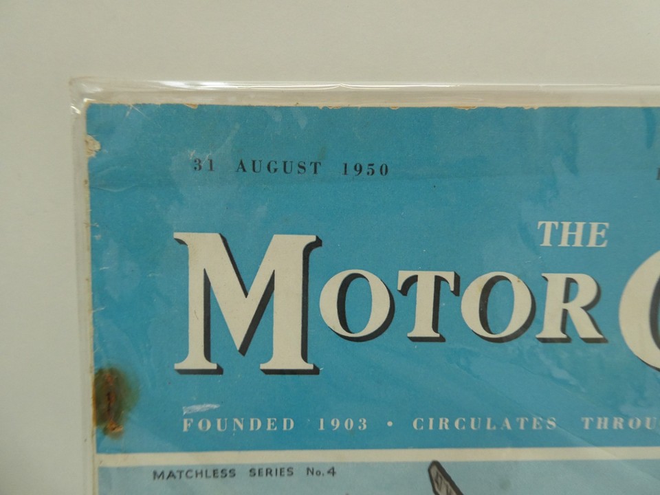 VINTAGE THE MOTOR CYCLE 31 AUGUST 1950 ADVERTISING COVER MAGAZINE ...
