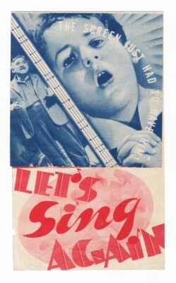 Let's Sing Again Herald from the 1936 Movie | eBay