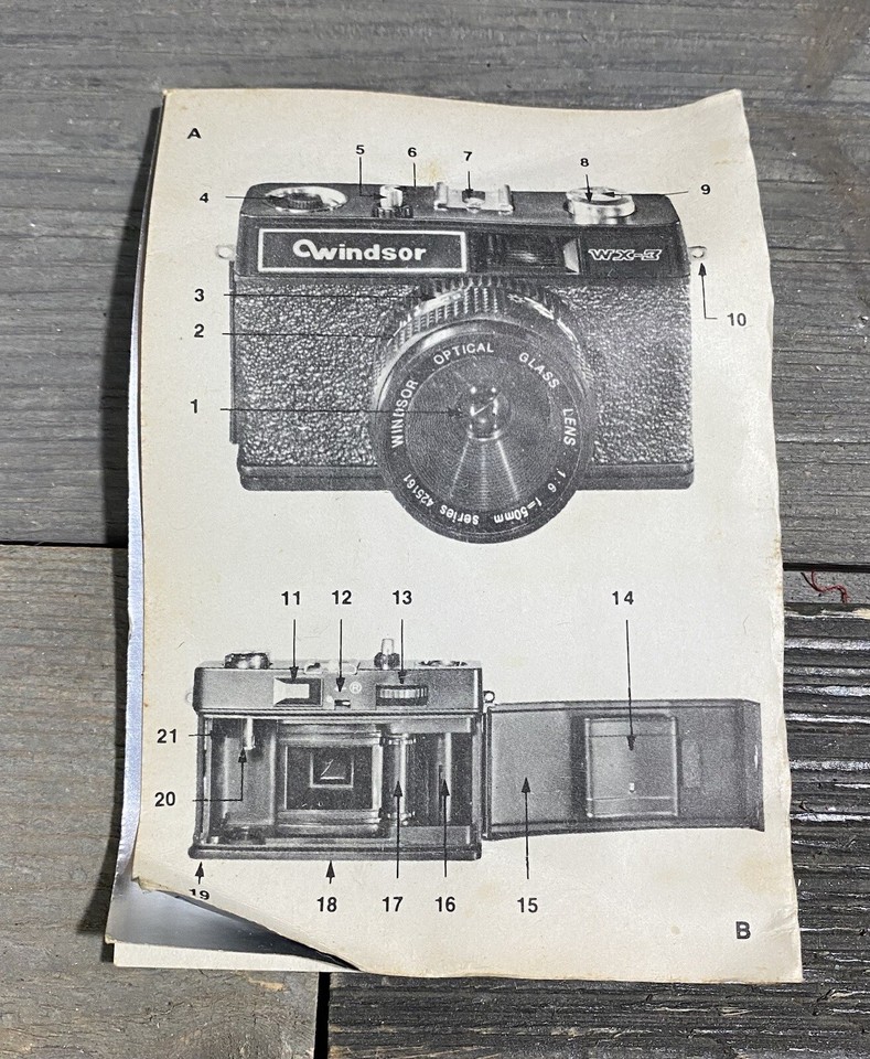 Vintage Windsor WX-3 Camera with Windsor Optical Glass 50mm Lens, Film ...