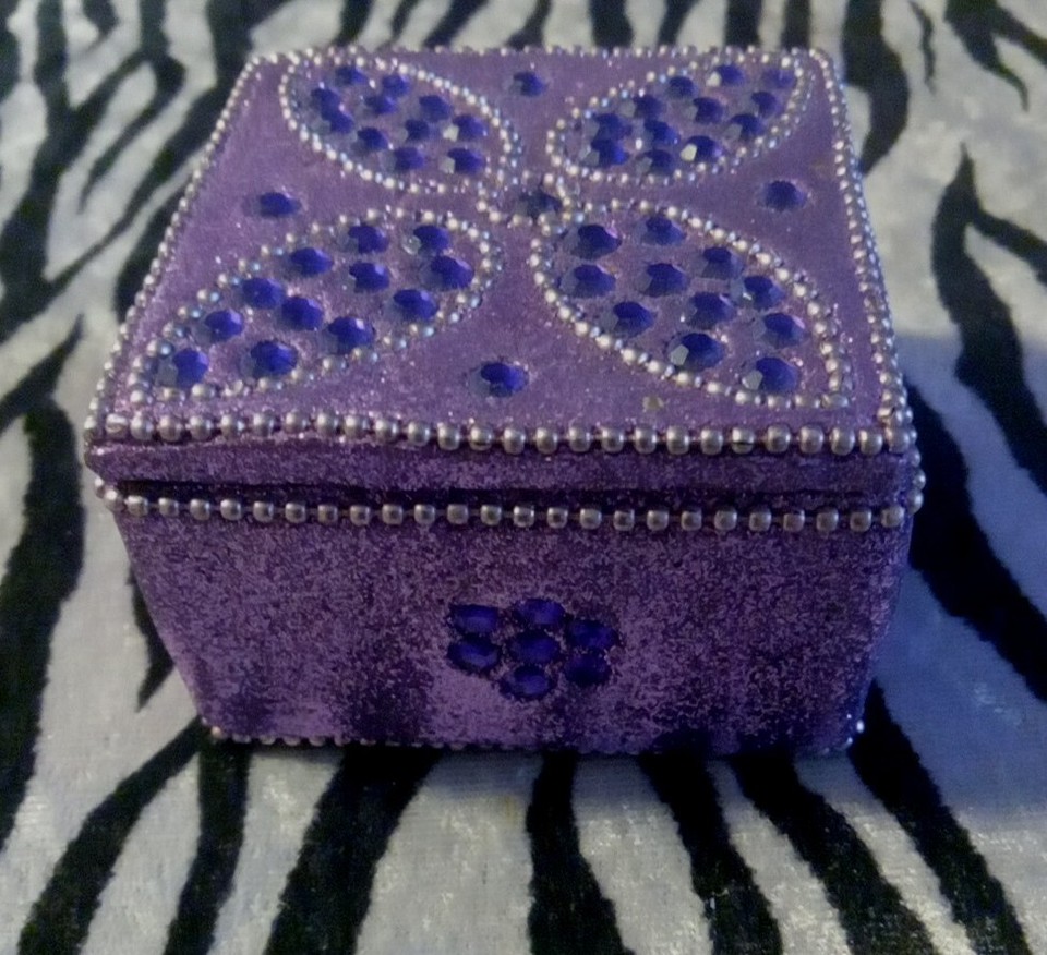 Sparkling Purple Trinket Box | eBay