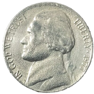 1977 NO MINT MARK 5C Jefferson Nickel. _RAW_ Cad Imperfections _ Rare ...