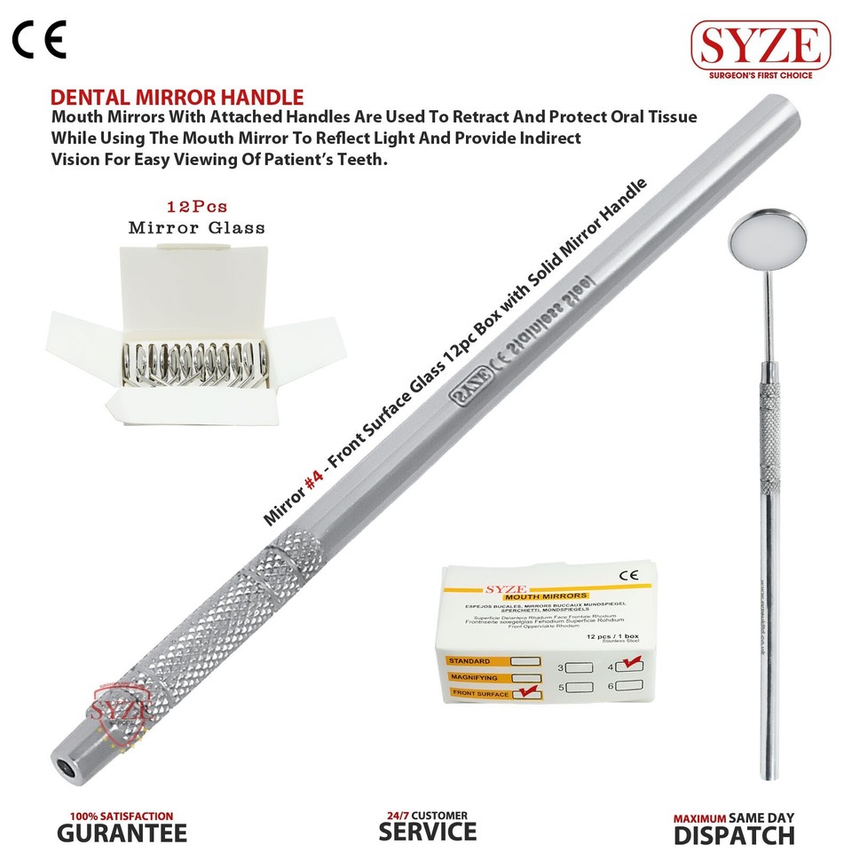 Dental Mouth Mirror With Magnifying Handle N0.5,4 German Stainless ...