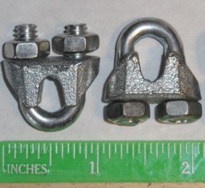 Cable Clamps 3/16" U-Bolts Galvanized Clamps Steel Cable Wire Clips U ...