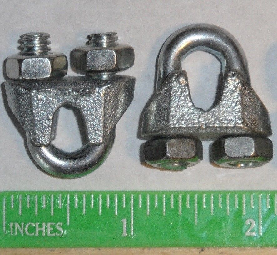 Cable Clamps 3/16" U-Bolts Galvanized Clamps Steel Cable Wire Clips U ...