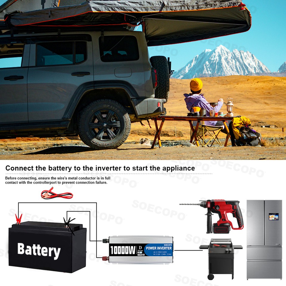 10000W Power Inverter Solar Generator With 300W Solar Panel Home ...