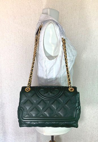 NEW Tory Burch Soft Fleming Sycamore Green Convertible Shoulder Bag ...