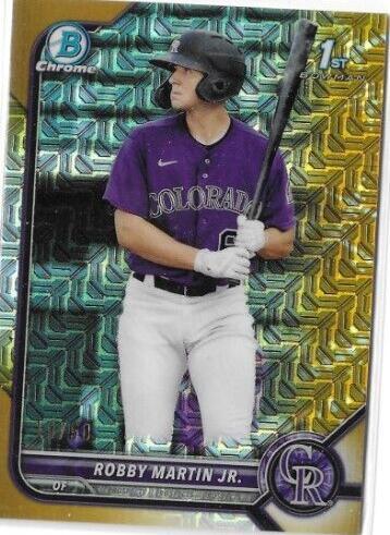 2022 Bowman - Chrome Prospects Robby Martin Jr. #BCP-43 Gold Refractor ...