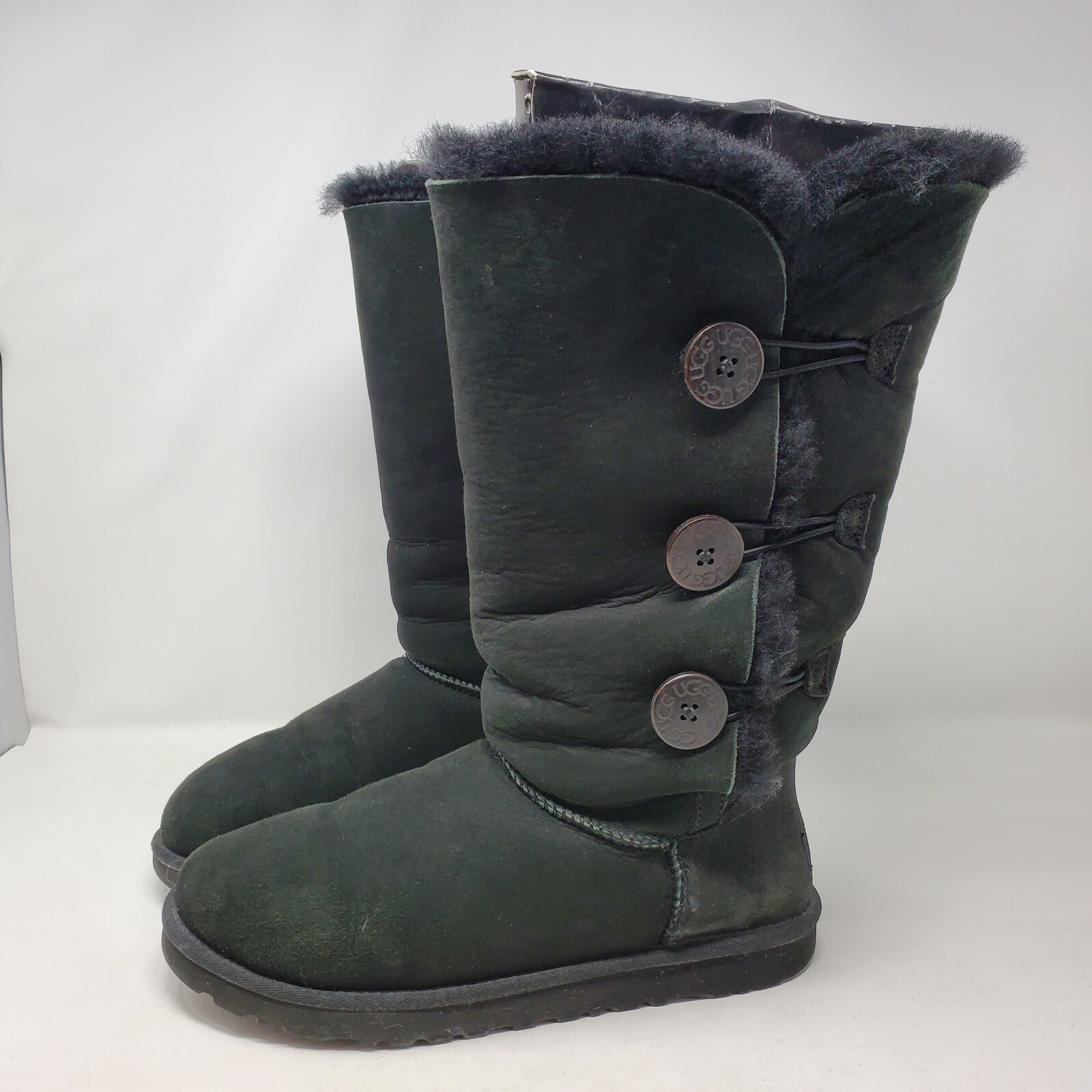 Ugg Bailey Triplet Button Black Shearling Sheepskin W… - Gem