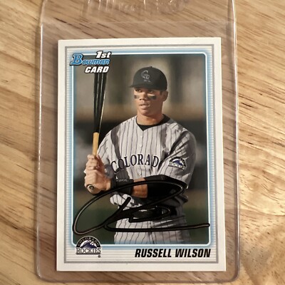 2010 Topps Bowman 1st Draft Picks RUSSELL WILSON RC Rookie Baseball # ...