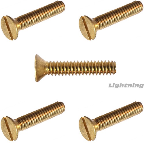 Flat Head Slotted Machine Screws Solid Brass 3/8-16 x 3/4" Qty 25 | eBay