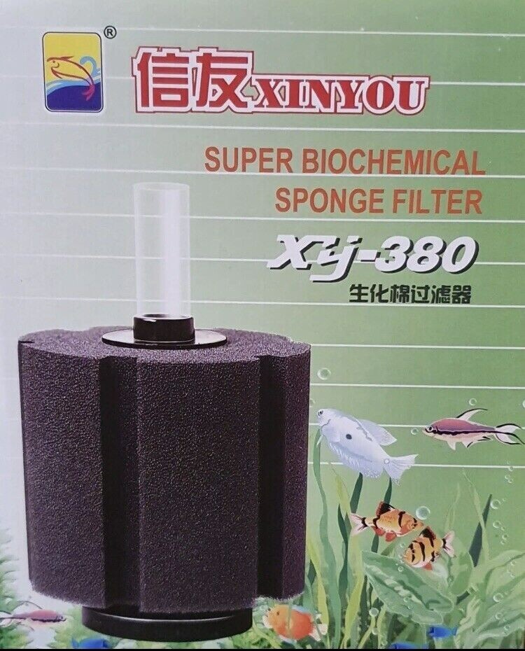 XY-380 Large Sponge Filter Aquarium Fish Tank Media Oxygen Shrimp 380L ...